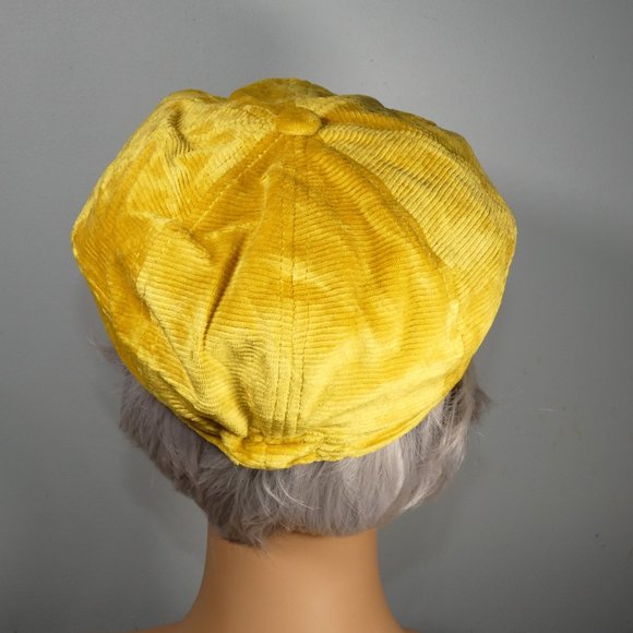 Accessories | Stylish Fashionable Fall Yellow Colored Corduroy Newsboy ...